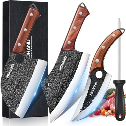 Amazon.com: Dfito Butcher Knife Set with Roll Bag, 14 in 1 Professional ...
