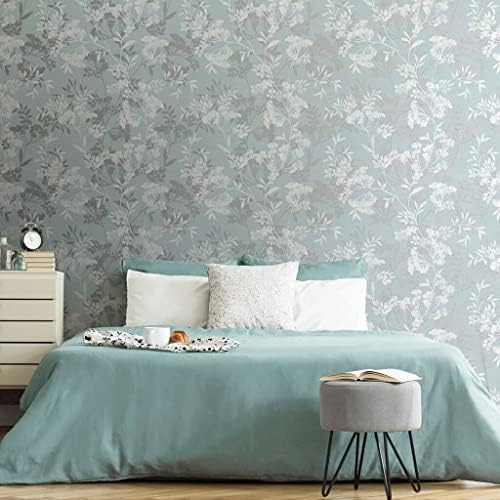 Superfresco Easy Duck Egg Metallic Organics Floral Wallpaper : Amazon ...