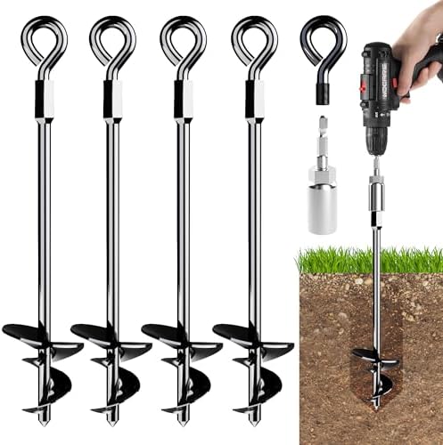 Amazon.com : BISupply Ground Anchors, 15 Inch - 8pk Black Shed Anchor ...