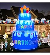 Amazon.com: Heipigo 6FT Happy Birthday Cake Inflatable Decorations ...
