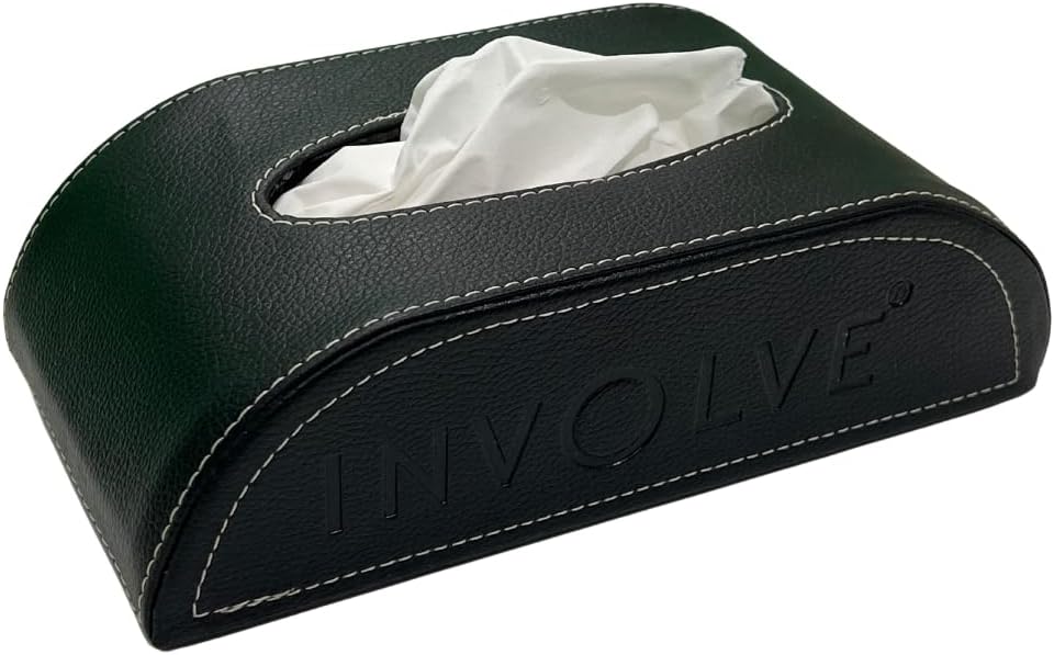 Involve Luxury Tissue Box | Art Leather Black with Premium Tissue, Car ...