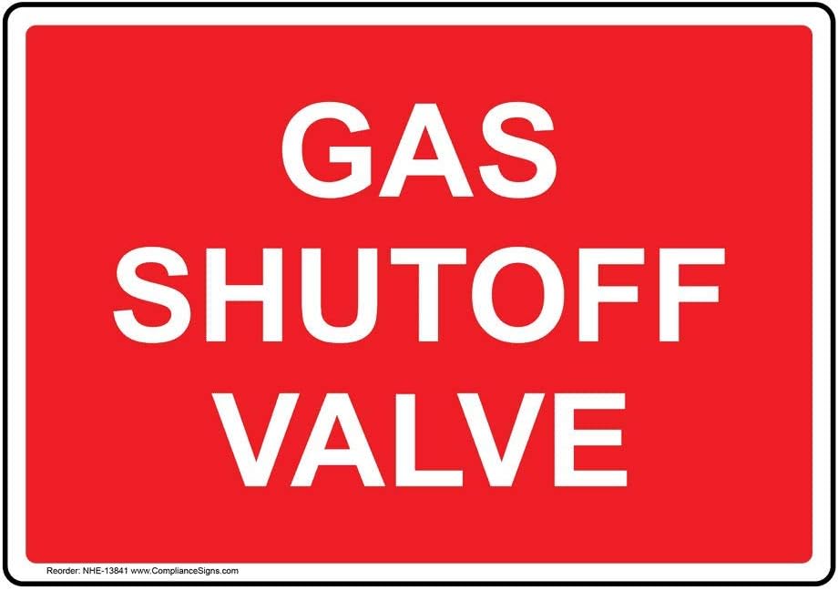 Amazon.com: ComplianceSigns.com Gas Shutoff Valve Label Decal with ...