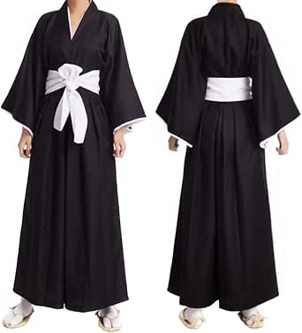 Amazon.com: Adult Anime Black Robe Cloak Cosplay Costumes Japanese ...