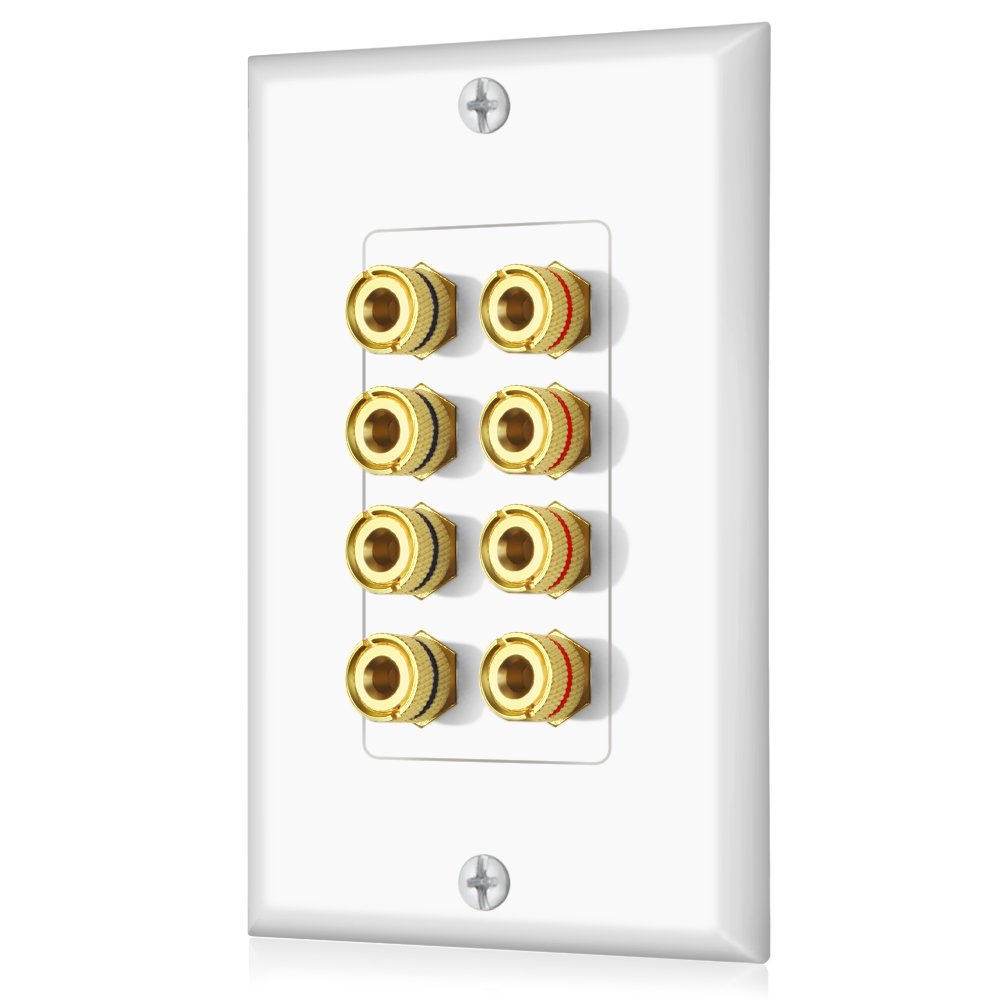 Amazon.com: Banana Binding Post Two-Piece Coupler Inset Wall Plate for ...