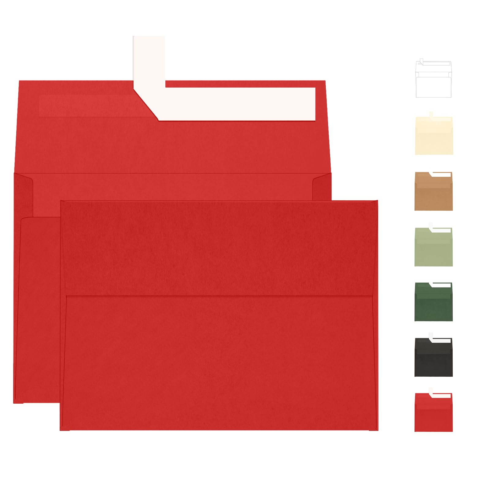 Snapklik.com : Red 5x7 Envelopes 100 Pack, A7 Self Seal Printable ...