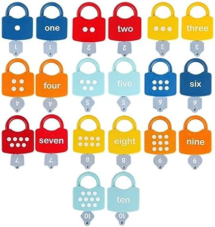 PYEBE Kids Learning Locks with Keys, 123 Dots Numbers Matching and ...