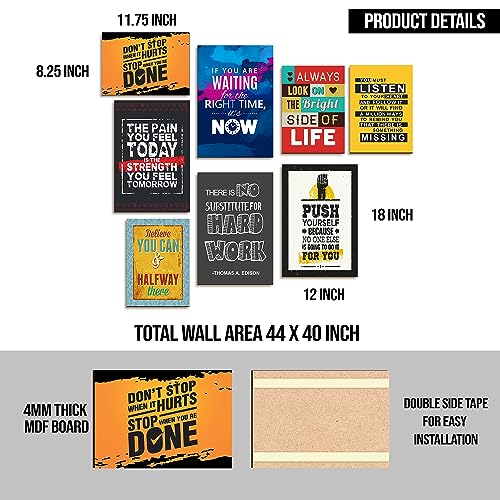 PAPER PLANE DESIGN Gym workout motivational quotes wall framed posters ...