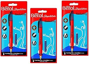 3 x Berol Handwriting Fountain Pens, Blue & 6 Refills : Amazon.co.uk ...