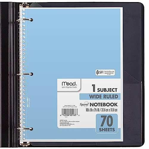 Snapklik.com : Mead Spiral Notebooks, 6 Pack, 1-Subject, Wide Ruled ...