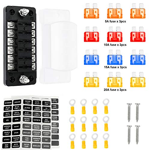 Snapklik.com : PSEQT Mini 6-Way Marine Blade Fuse Block