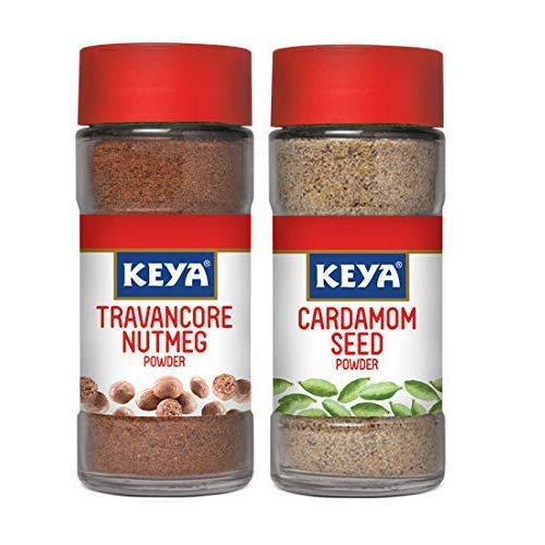 Keya Exotic Spices Combo, Cardamom Powder 50gm, Nutmeg Powder 65gm ...