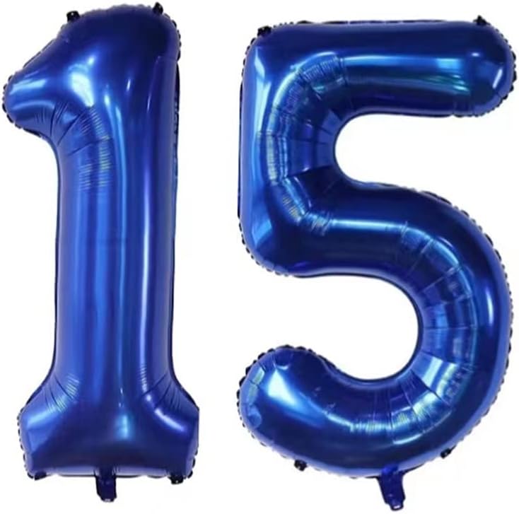 Amazon.com: 40 inch Navy Blue Number 15 Balloon Giant Large Aluminum ...