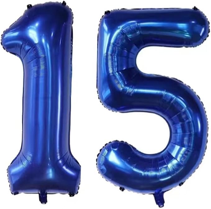 Amazon.com: 40 inch Navy Blue Number 15 Balloon Giant Large Aluminum ...