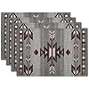 Amazon.com: Giwawa Southwestern Placemats, Grey Red Tribal Geometric ...