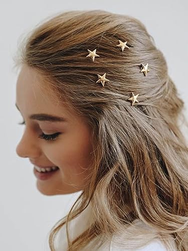 Amazon.com : BARTOSI Moon Star Hair Clips Gold Stars Hair pins Crystal ...