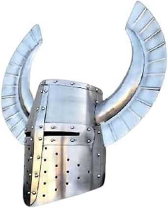 Amazon.com: Battle Armour Hand-Forged Steel Templar Horn Steel Helmet ...