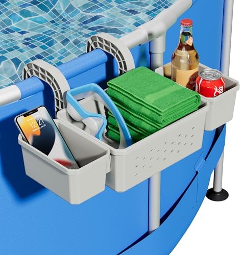 Amazon.com: Kompoll Poolside Storage with 2 Pool Cup Holder, Thickened ...
