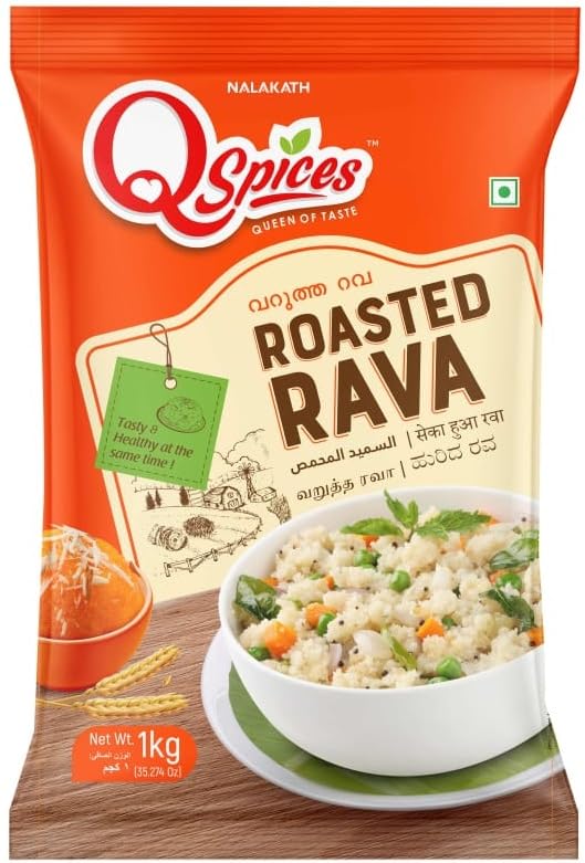 QSpices Roasted Rava500g | Sooji Uppma Rava |Wheat Sooji |Suji Rava ...