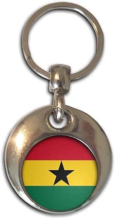 Amazon.com: Ghana Flag - Chrome Round Double Sided Key Ring : Clothing ...