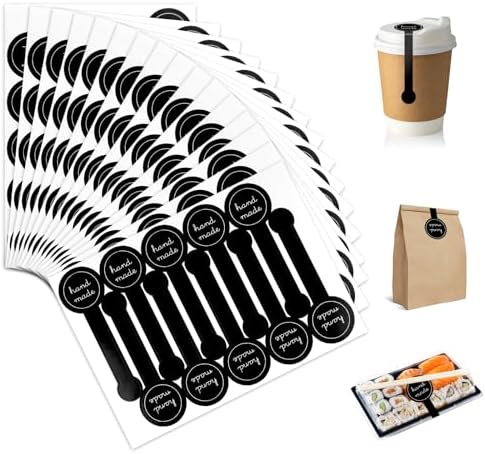 Amazon.com: 400 Pcs Handmade Food Baking Seal Stickers - Black Striped ...