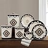 Amazon.com | Paseo Road Chalet Aztec 19 Piece Ceramic Dinnerware Set ...