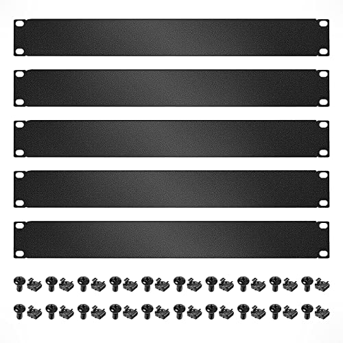 5 Pack 1U Blank Panel: Metal Rack Mount Filler Panel Spacer - Want It All