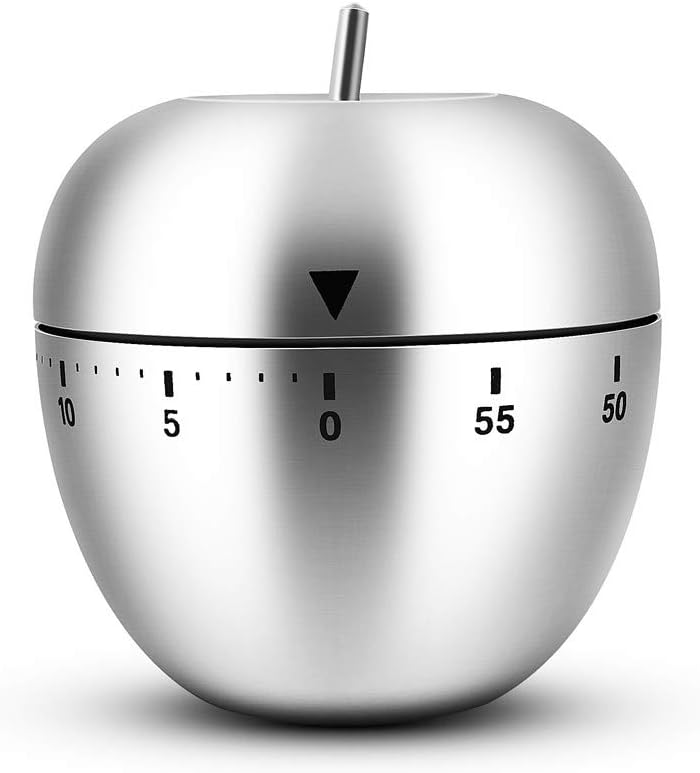 Amazon.com: L&B Olivia Egg/Apple Kitchen Timer Cute Manual, Stainless ...