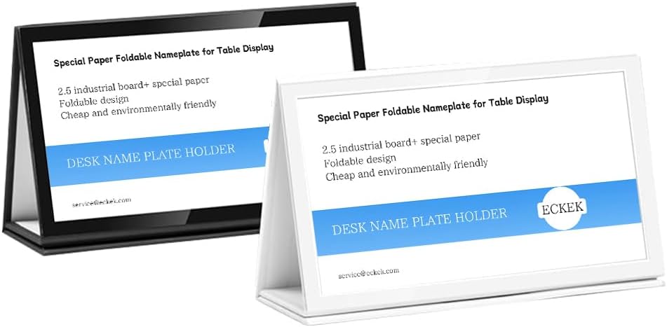 Amazon.com: ECKEK 2 Pack Desk Name Plate Holder, Special Paper Sign ...