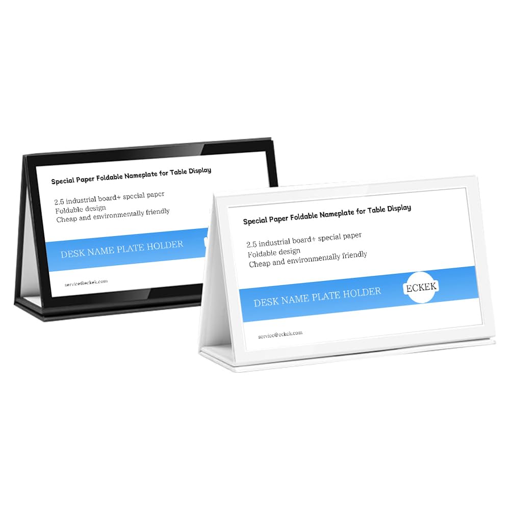 Amazon.com: ECKEK 2 Pack Desk Name Plate Holder, Special Paper Sign ...