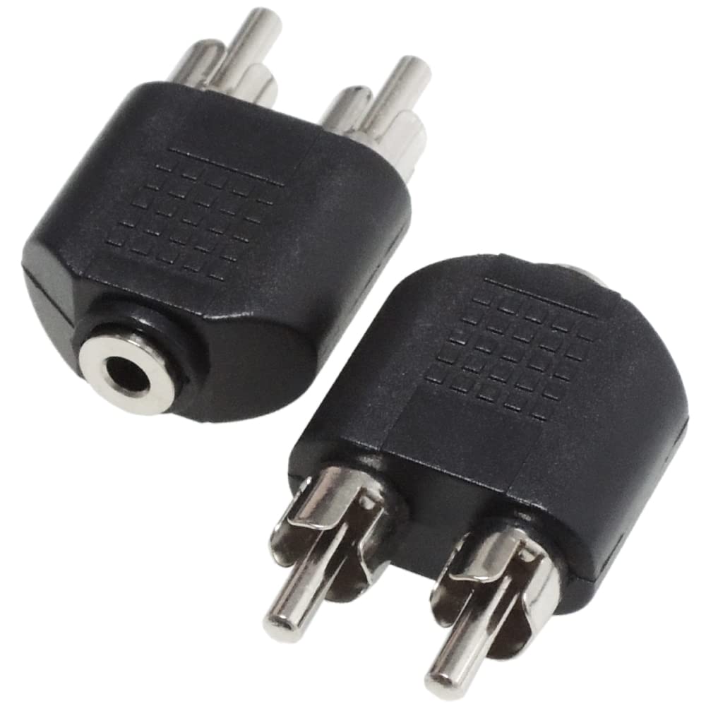 Amazon | KAUMO RCA(オス×2) ⇔ 3.5mmステレオミニ(メス) 変換アダプタ (1個) | KAUMO | 変換 ...