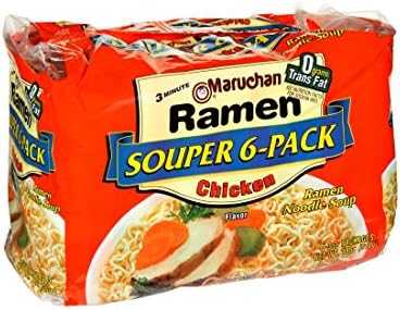 Amazon.com : Maruchan Chicken Flavor Ramen Noodle Soup - 6 Packets ...