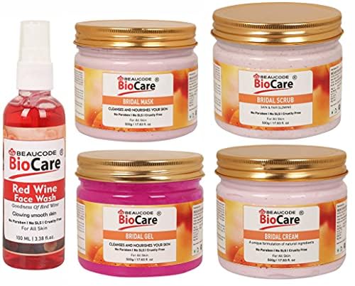 Beaucode BioCare Bridal Facial kit Scrub-Gel-Mask-Cream 500Gm With Wine ...