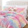 Amazon.com: Smoofy Fluffy Queen Comforter Set, Faux Fur Pink Comforter ...