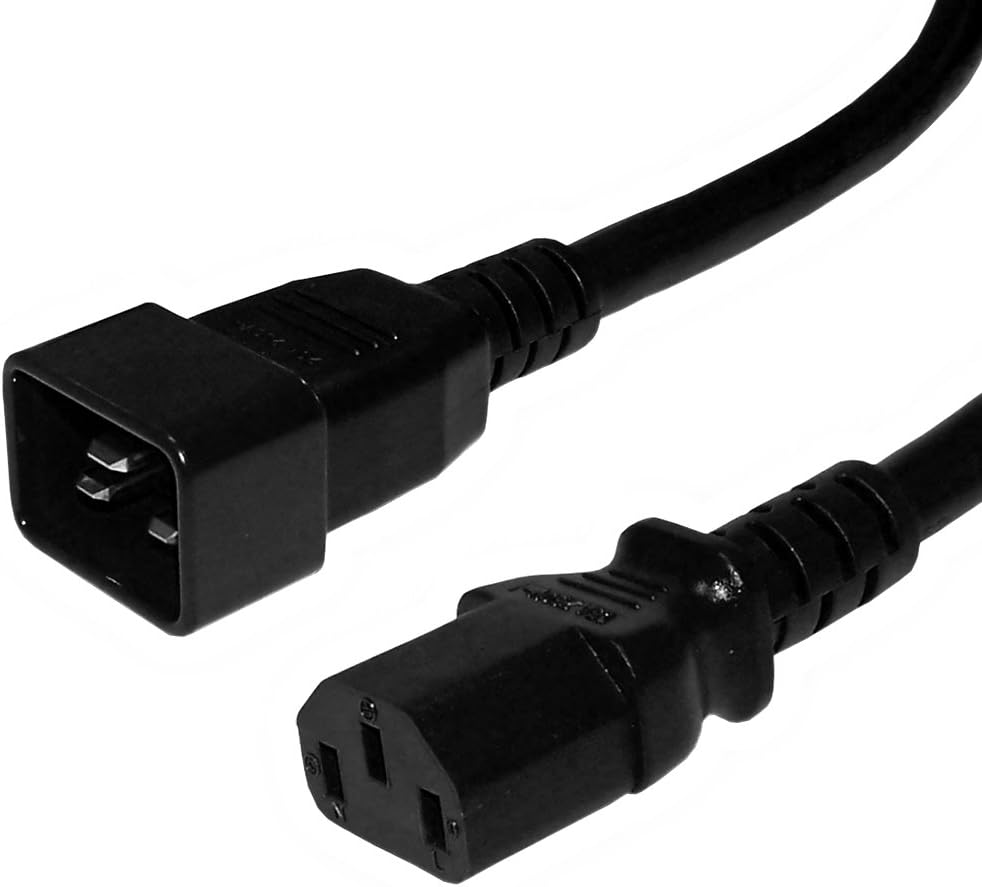 Amazon.com: 4ft IEC C13 to IEC C20 Power Cable - 14AWG SJT (250V 15A ...