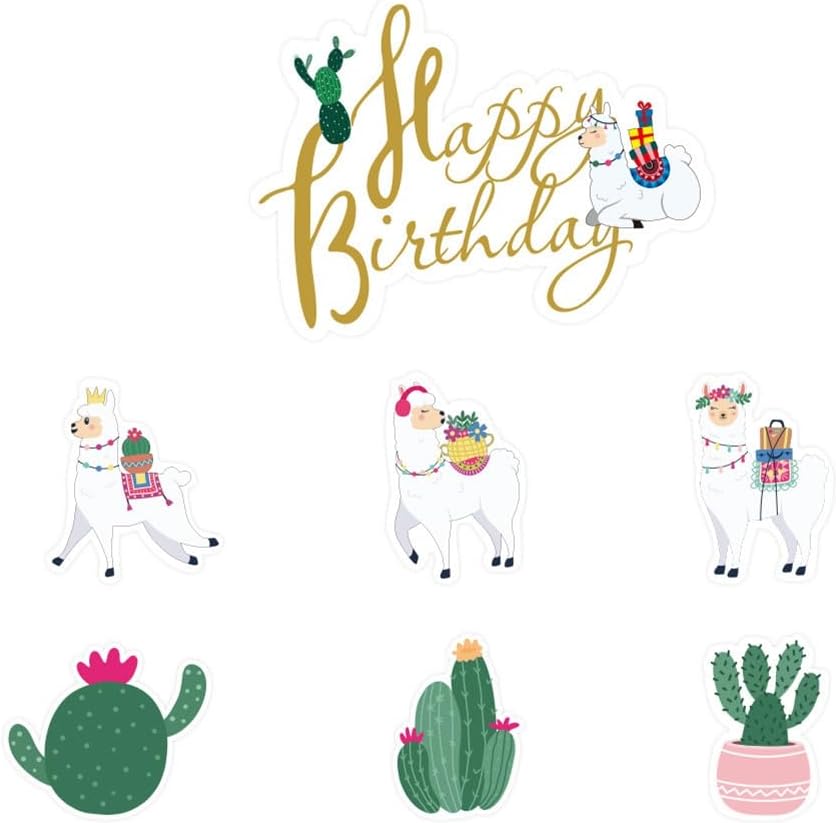 Amazon.com: Alpaca Cake Topper Alpaca Cupcake Toppers Set Alpaca Party ...