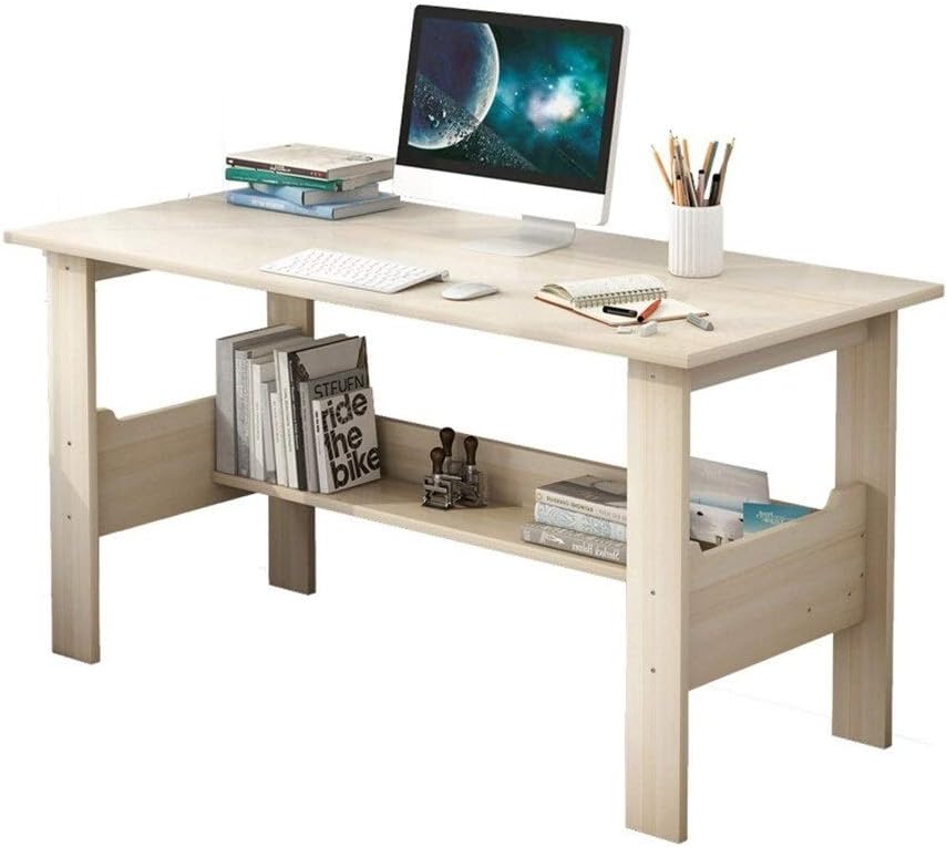 Amazon.com: EYHLKM Home Desktop Computer Desk with Bookshelf Simplistic ...