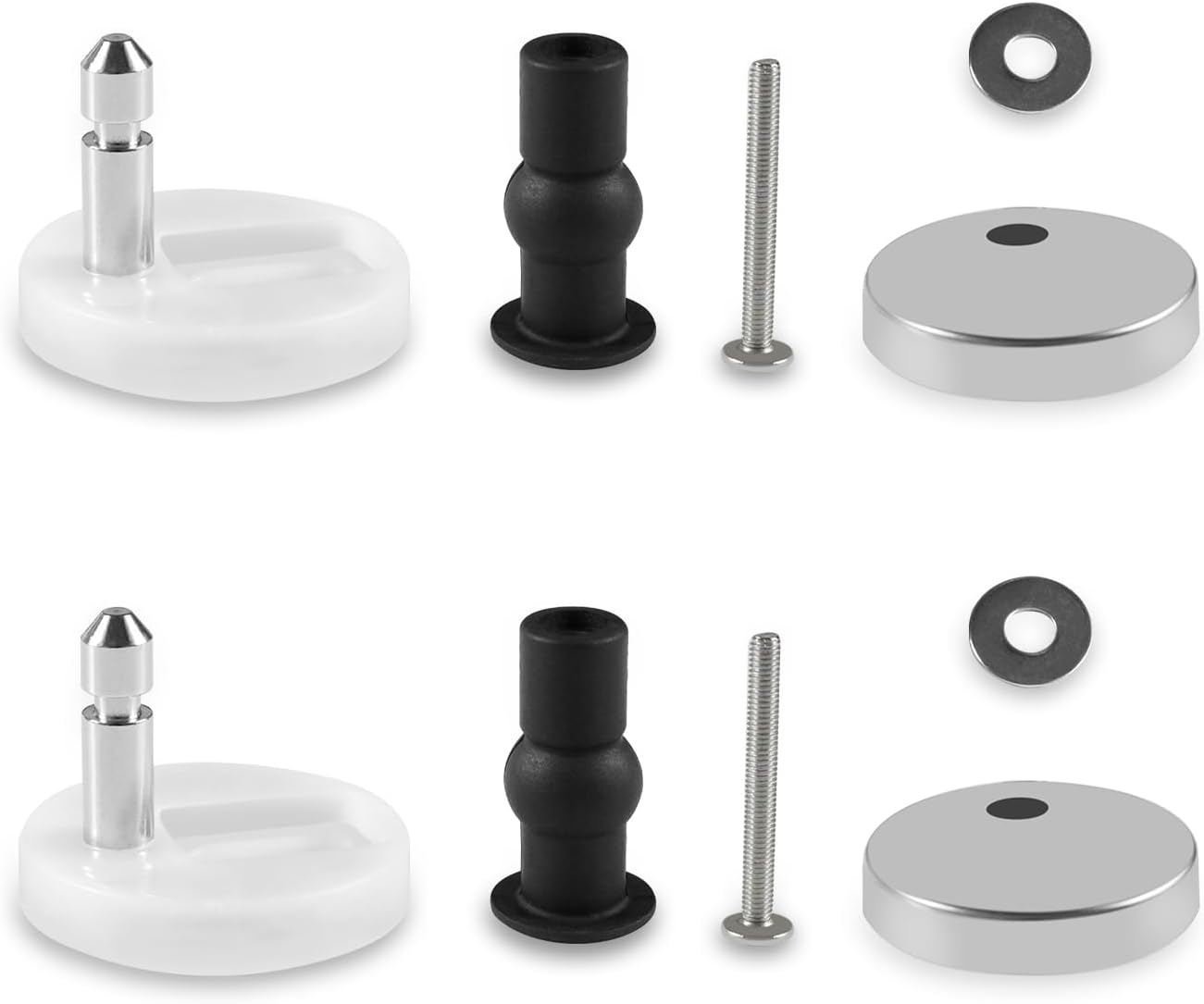 2 Full set Toilet Seat Hinge Fixings Top Fix Nuts Screws Quick Release ...
