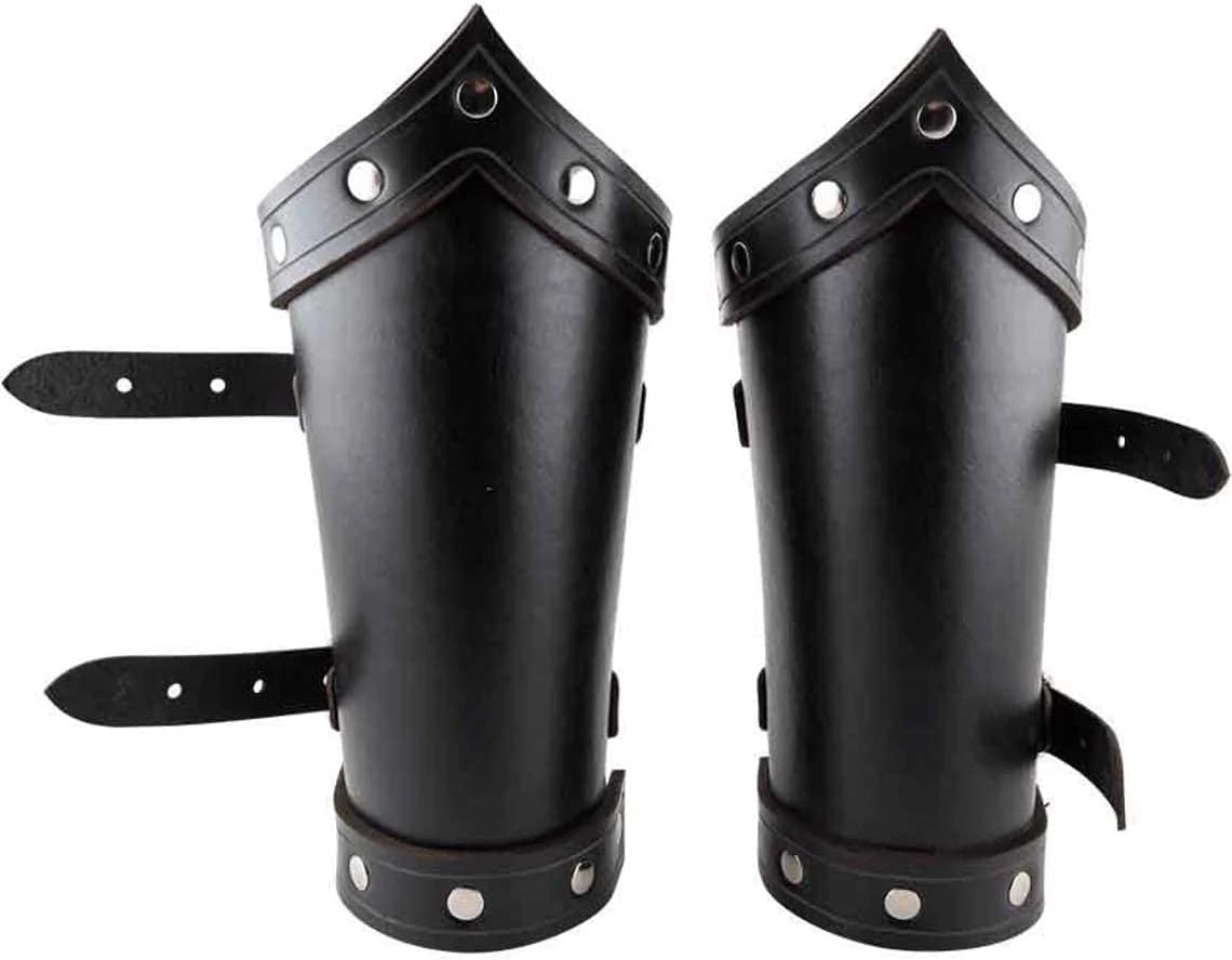 Warrior Hero Leather Bracers - Leather Arm Armour-6f : Amazon.co.uk ...