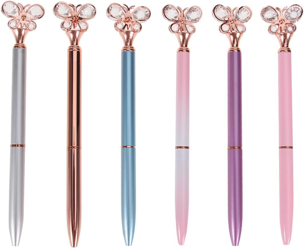 Amazon.com : STOBOK Creative Ballpoint Pens Diamond Butterfly Roller ...