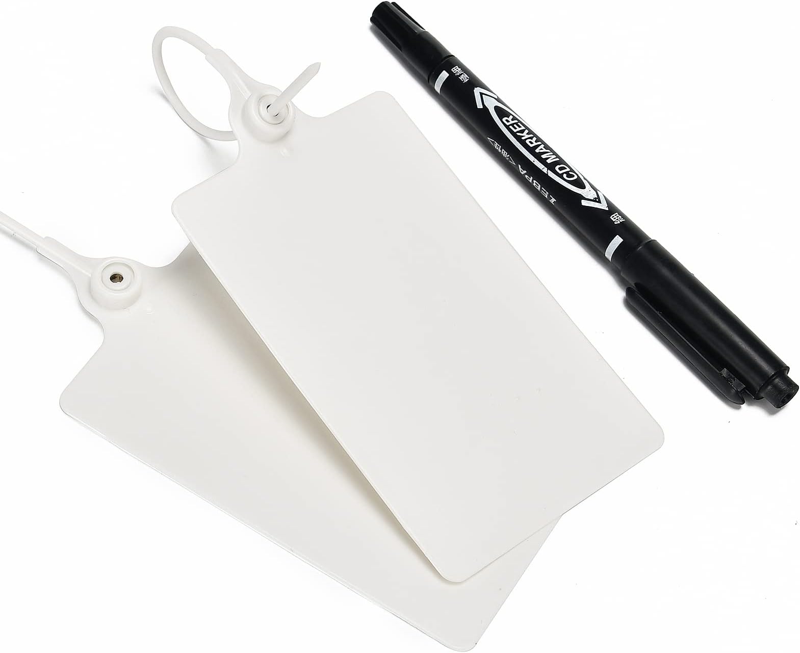 Lzbignun 100 Plastic Blank Labels with Zip Tie Tags and Security Seals ...