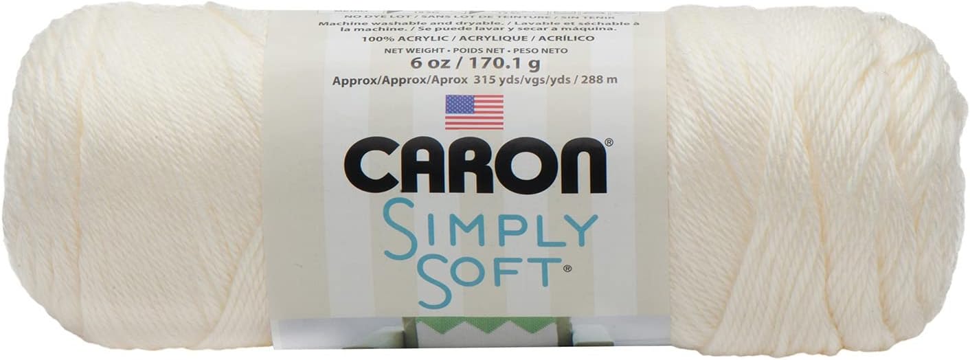 Amazon.com: Caron White, Simply Soft Solids Yarn, Multipack of 24, 24 Pack