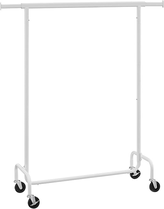 SONGMICS Portant à Vêtements avec Roulettes, Tringle Extensible pour ...