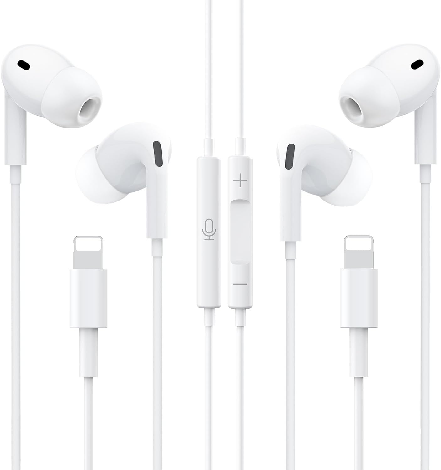 2 Pack In-Ear Earphone for iPhone, [Apple Mfi Certified] Wired iPhone ...