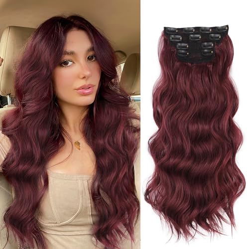 Amazon.com : Gx Beauty Invisible Wire Clip in Hair Extensions Long Wavy ...