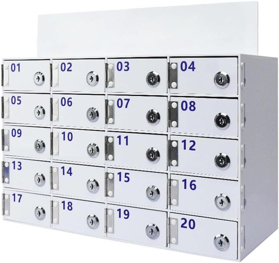 Acrylic Wall-Mounted Mobile Phone Storage Locker with Lock - White ...