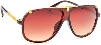 Amazon.com: Stacle Men's Stunner Squared Aviator Sunglasses Brown Brown ...