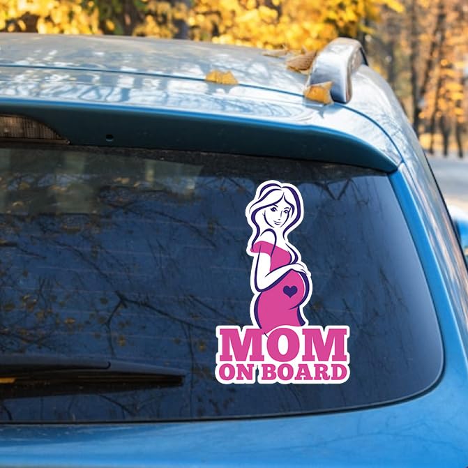 Print Fixel Deluxe Mom On Board Car Decal | Extra Large Size for ...