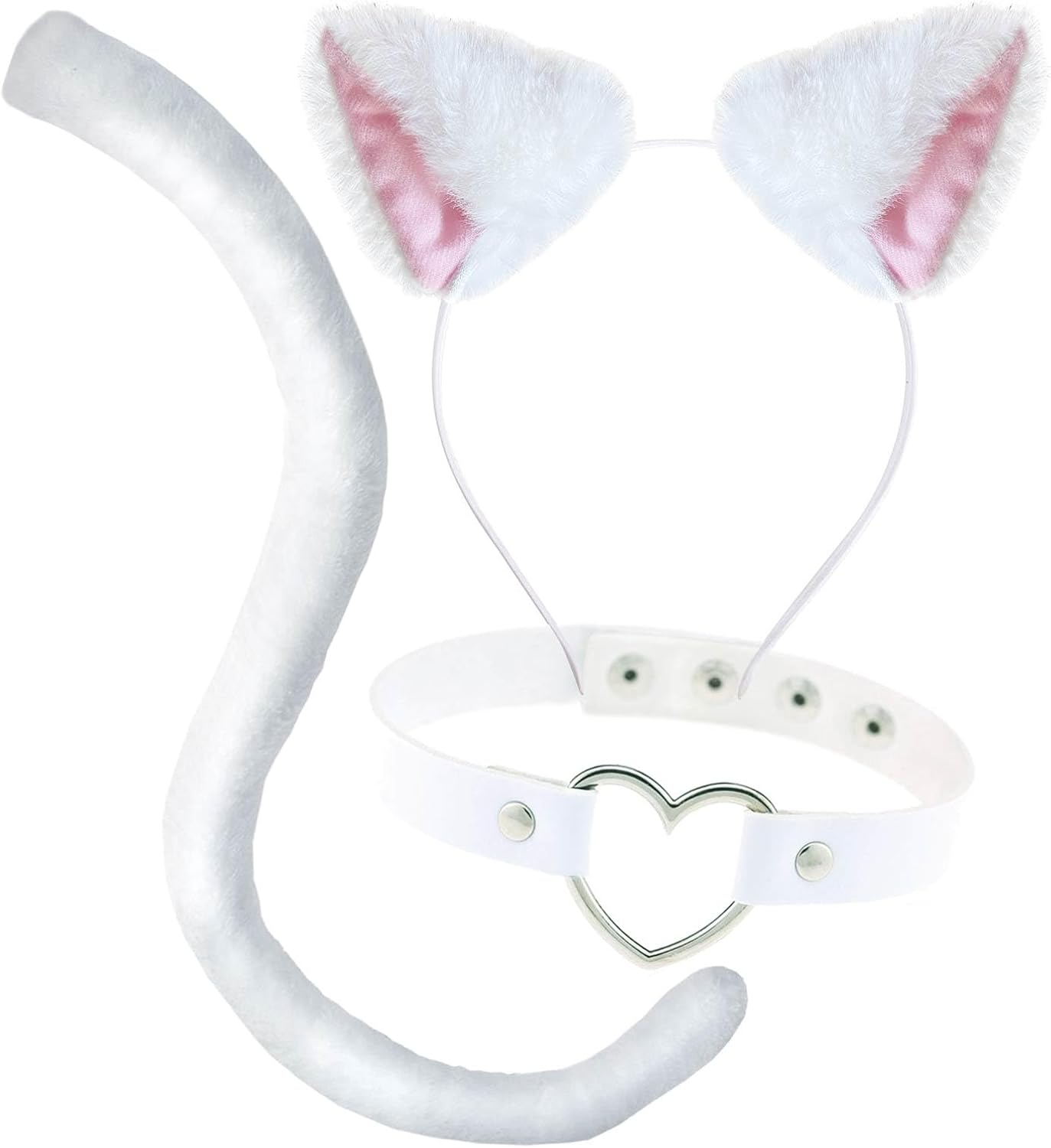 Amazon.com: OLYPHAN Cat Ears and Tail Costume Accessories Anime Faux ...