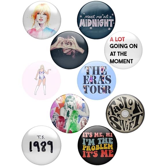 Brainta Swifties Eras tour Badge (Pack of 10 Pin Badges) Music Badge ...
