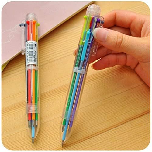 Plexaris 10 Pcs 6 In 1 Multicolour Pen, Retractable 6 Colour Pen With ...